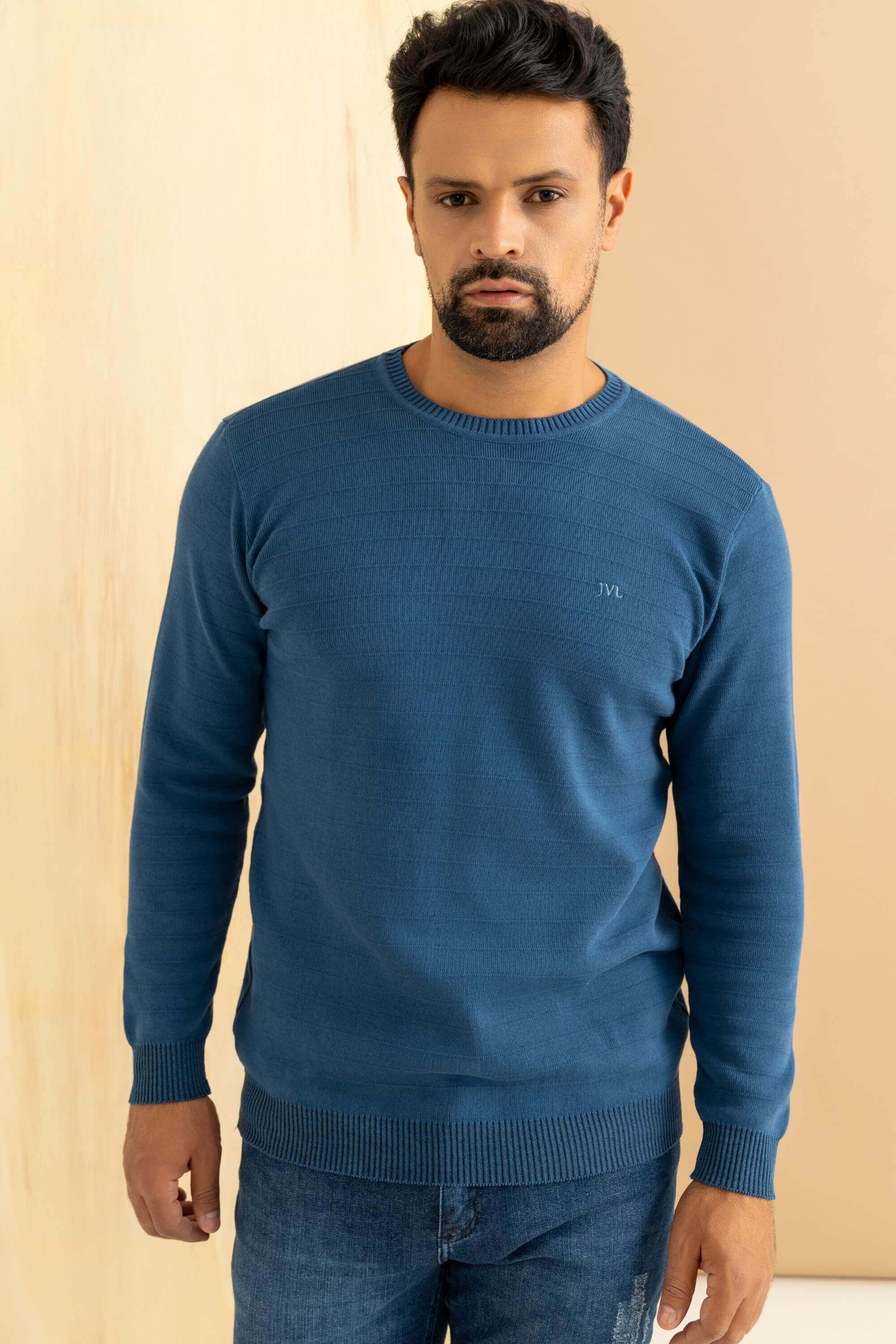 Suéter Masculino em Tricot Azul